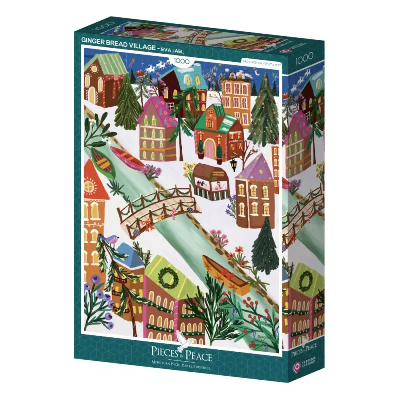 Puzzle Ginger Bread Village - Pieces & Peace - 1000 pièces - Trevell.fr